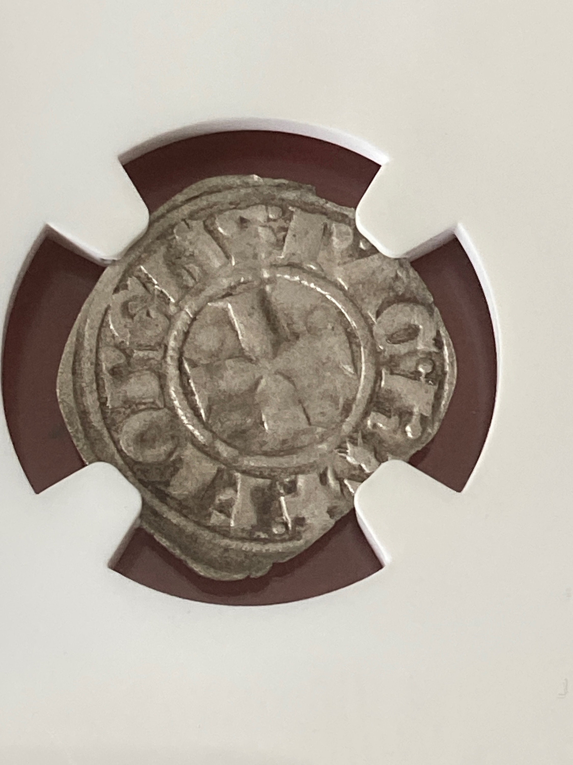 CRUSADER Templar Cross SILVER Coin Byzantine Period Florent of Hainaut ...