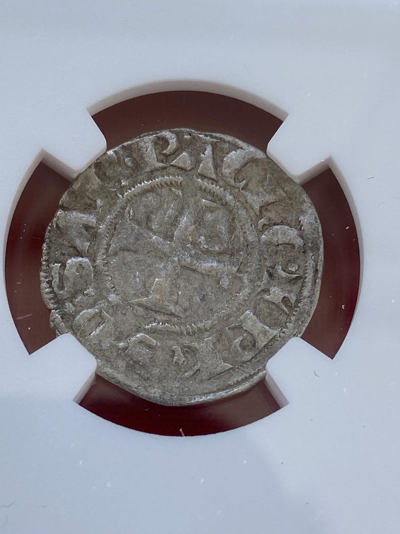 Crusader Templar Cross SILVER Coin Byzantine Period Phillip of Savoy ...
