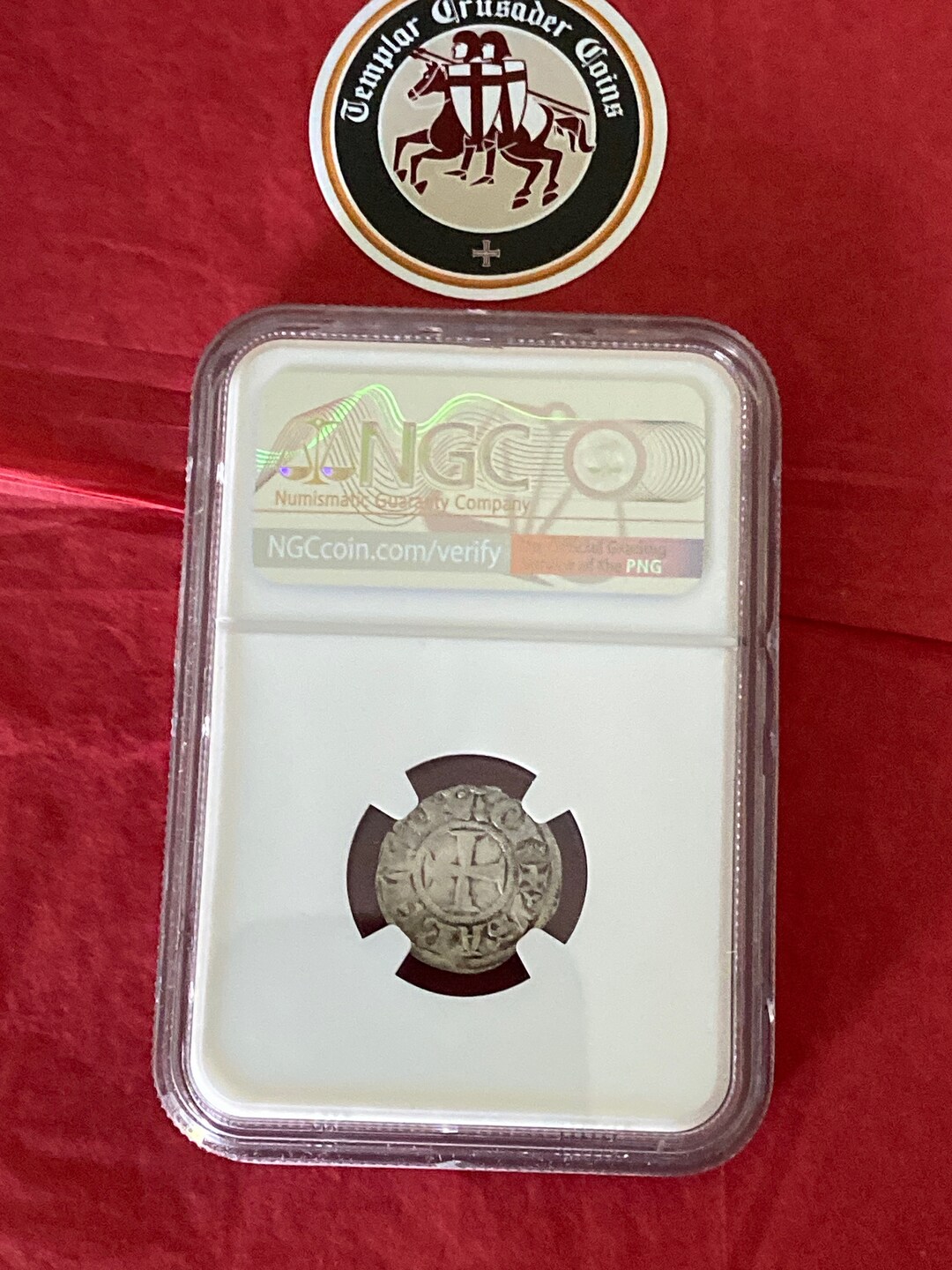 Crusader Templar Cross SILVER Coin Byzantine Period NGC Certified ...