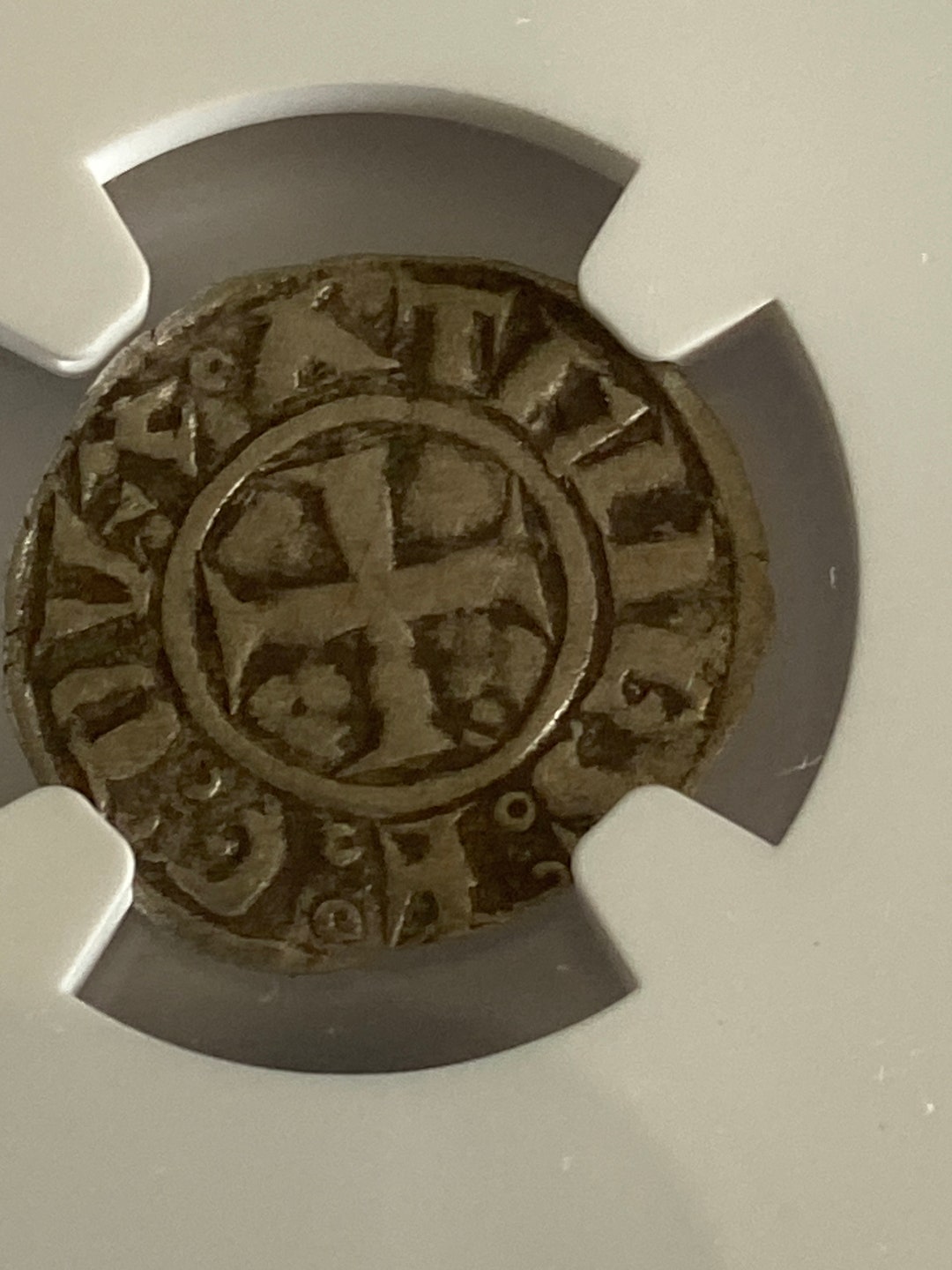 Crusader Templar Cross SILVER Coin William De La Roche 1280 NGC XF ...