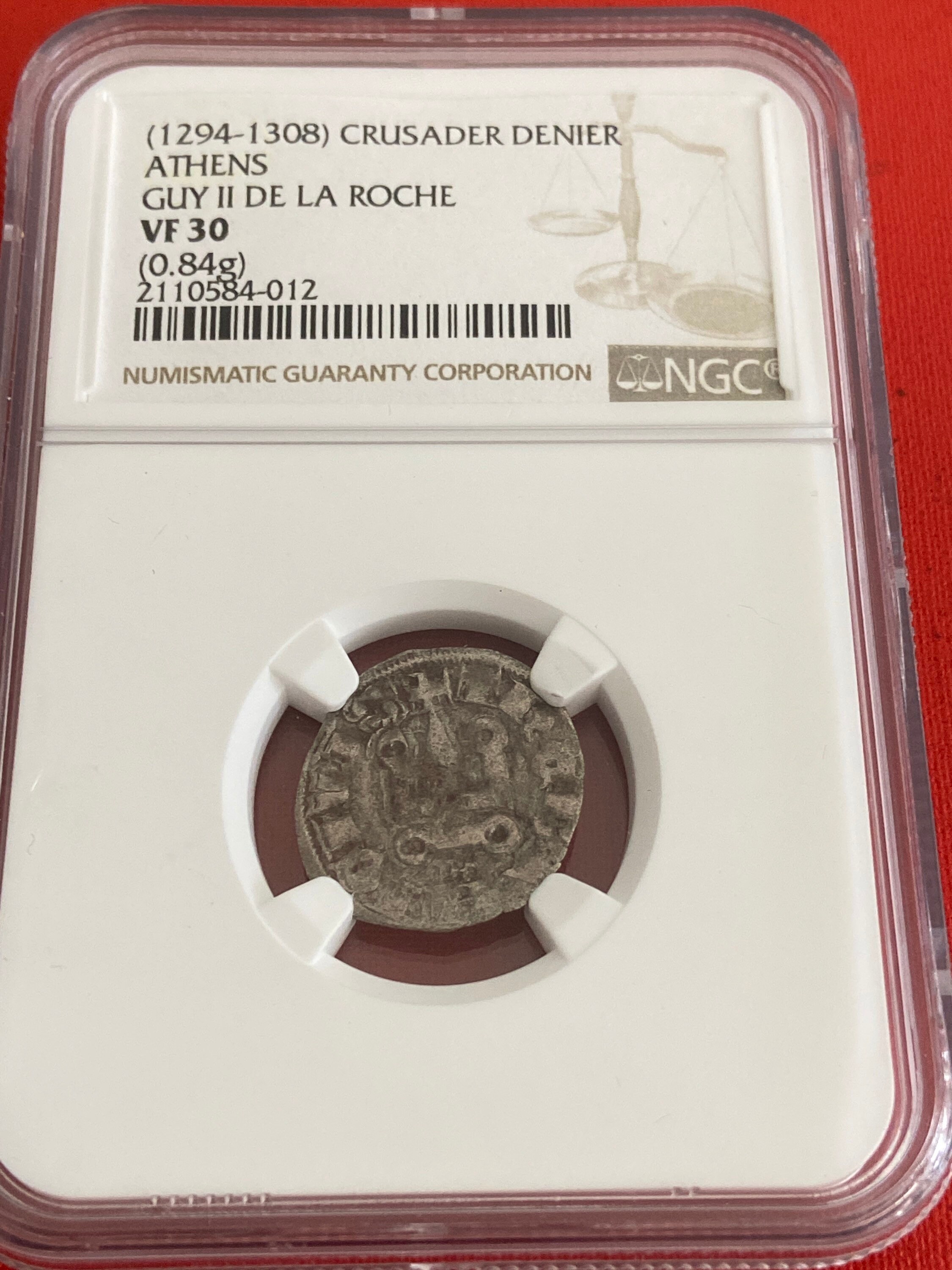 Crusader Templar Cross SILVER Coin Byzantine Period Guy II De La Roche ...