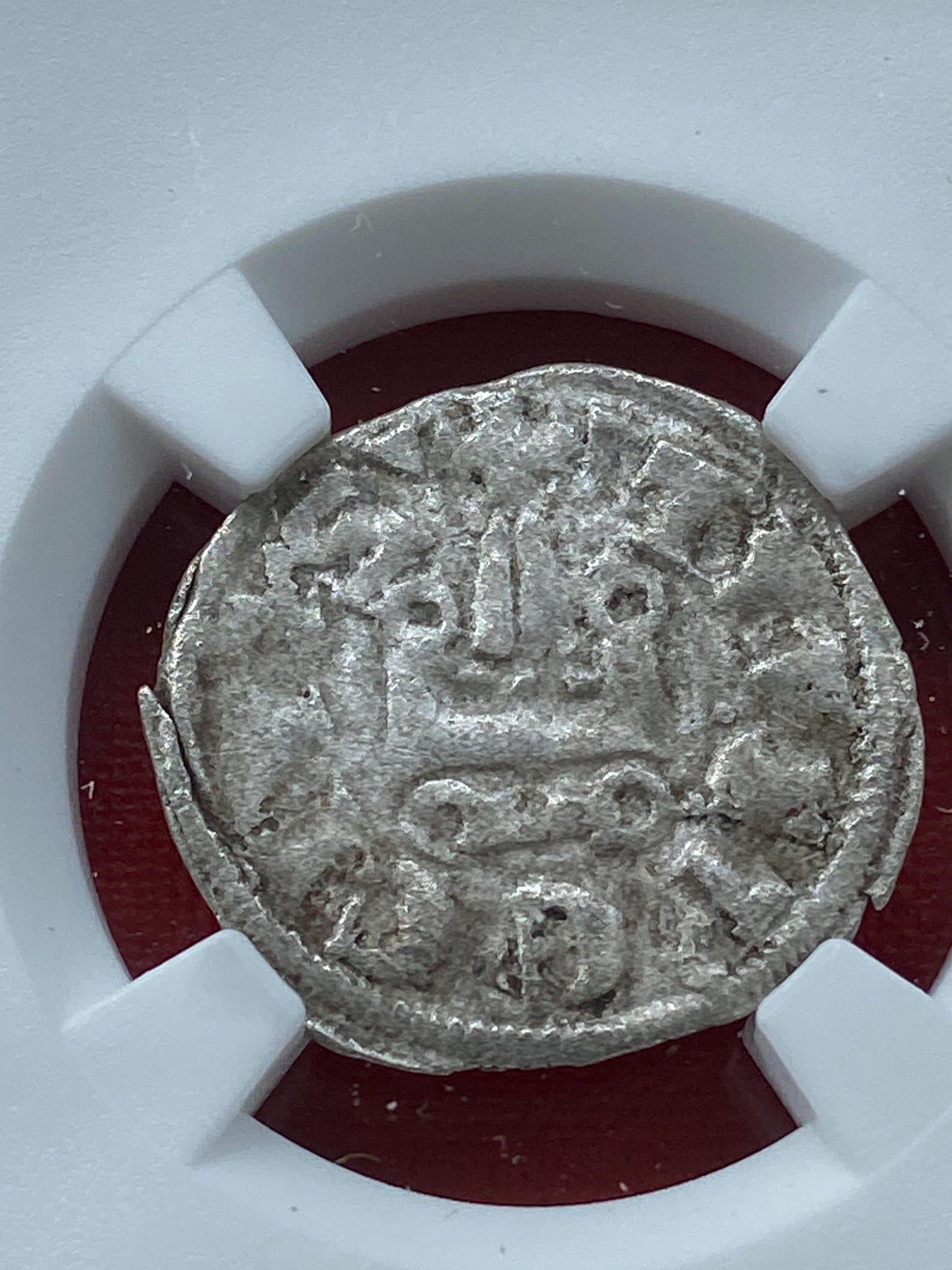Crusader Templar Cross SILVER Coin William De La Roche 1280 NGC XF ...