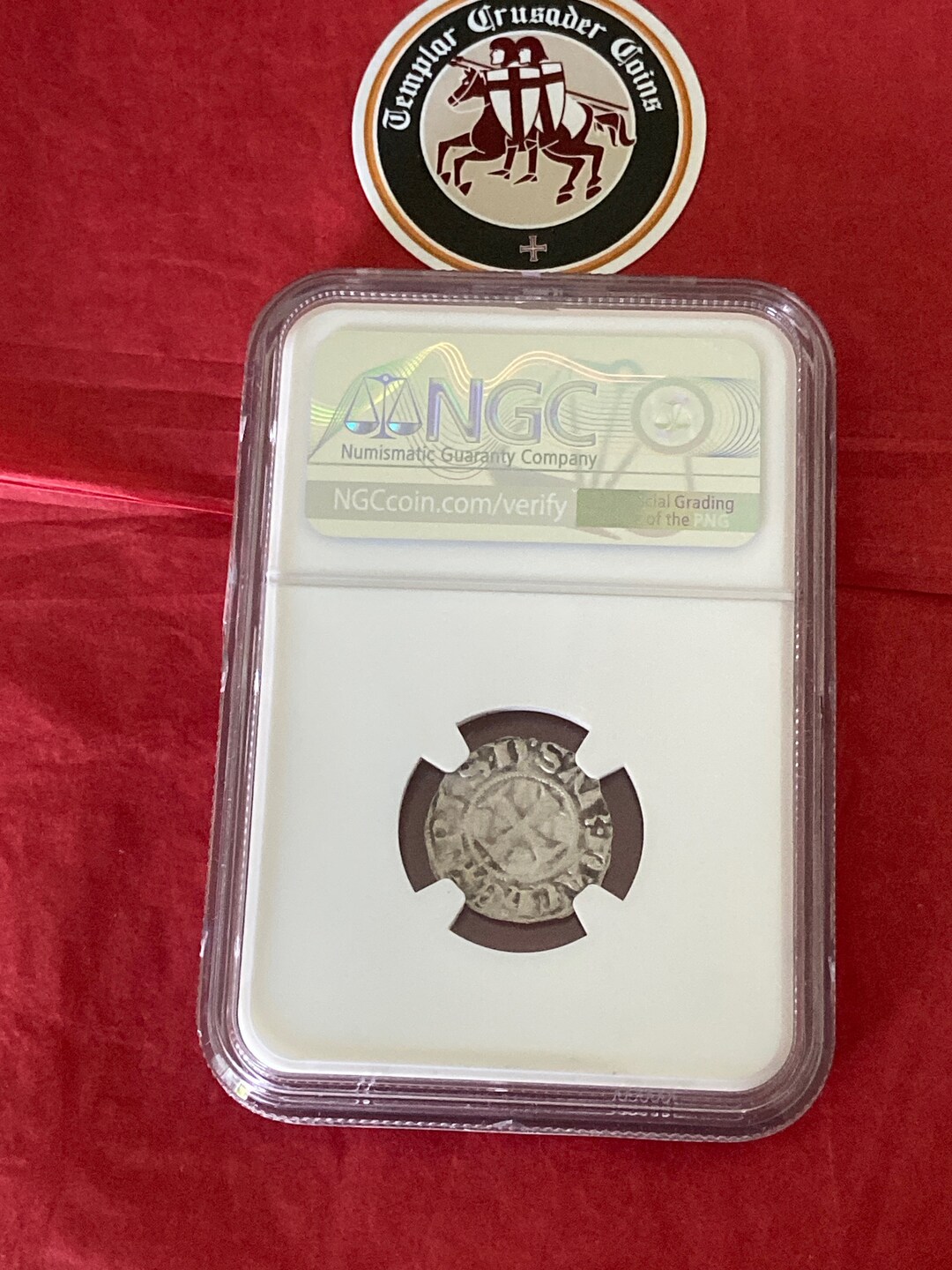 CRUSADER Templar Cross SILVER Coin Byzantine Period Phillip of Savoy ...