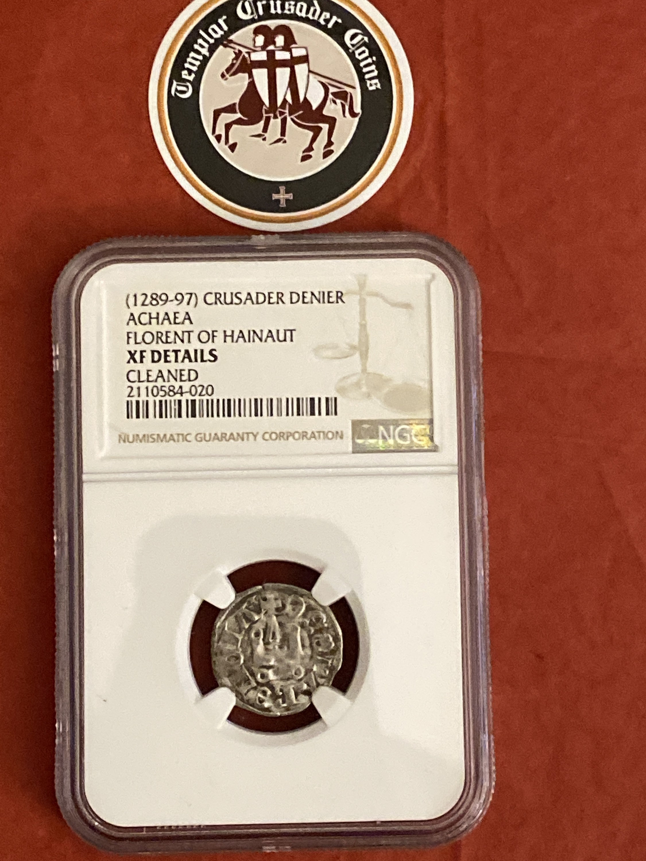 CRUSADER Templar Cross SILVER Coin Byzantine Period Old Florent of ...