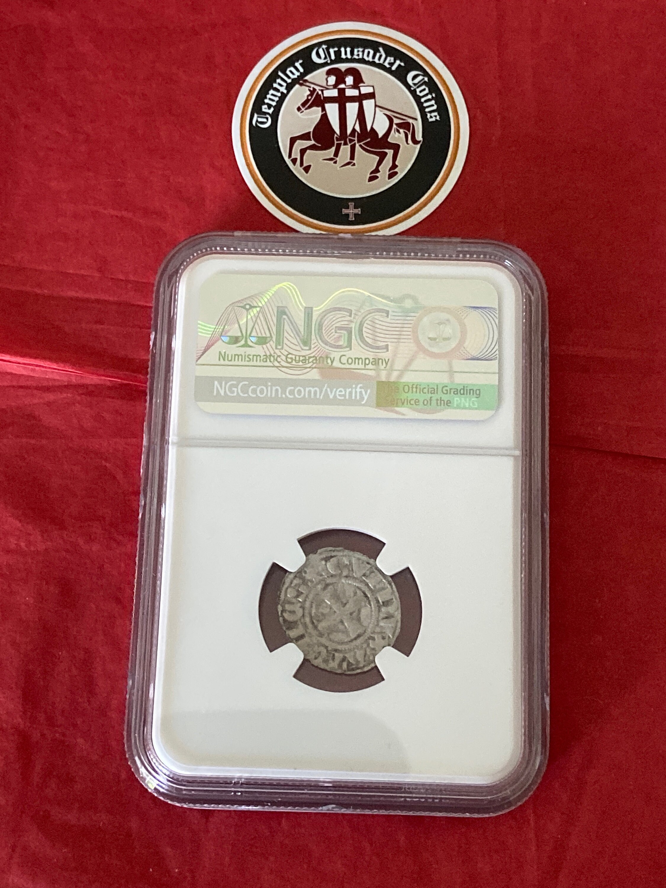 Crusader Templar Cross SILVER Coin Byzantine Period Guy II De La Roche ...