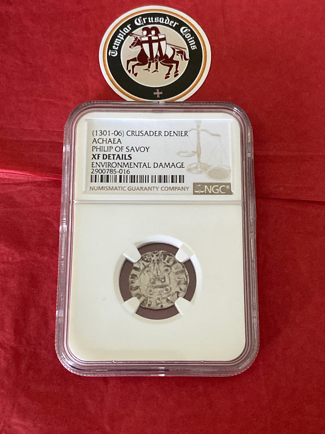 CRUSADER Templar Cross SILVER Coin Byzantine Period Phillip of Savoy ...