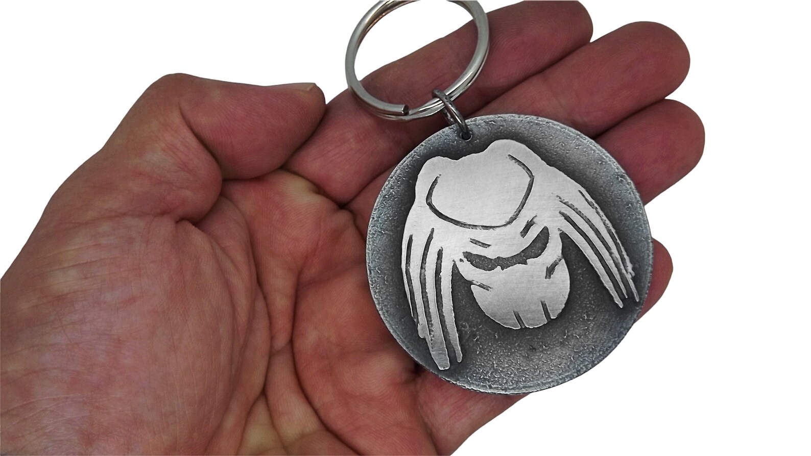 Predator Bio-mask Silhouette Pewter Distressed Keychain - Etsy