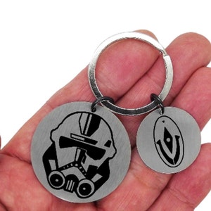 Hunter Clone Force 99 With Omega Pendant Custom Laser Engraved Keychain ...