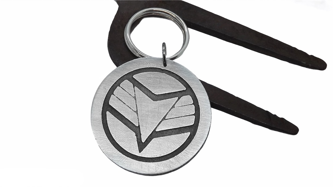 The Falcon Logo 2.0 Pewter Relic Keychain Sand Casted Handmade Marvel ...