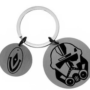 Hunter Clone Force 99 With Omega Pendant Custom Laser Engraved Keychain ...