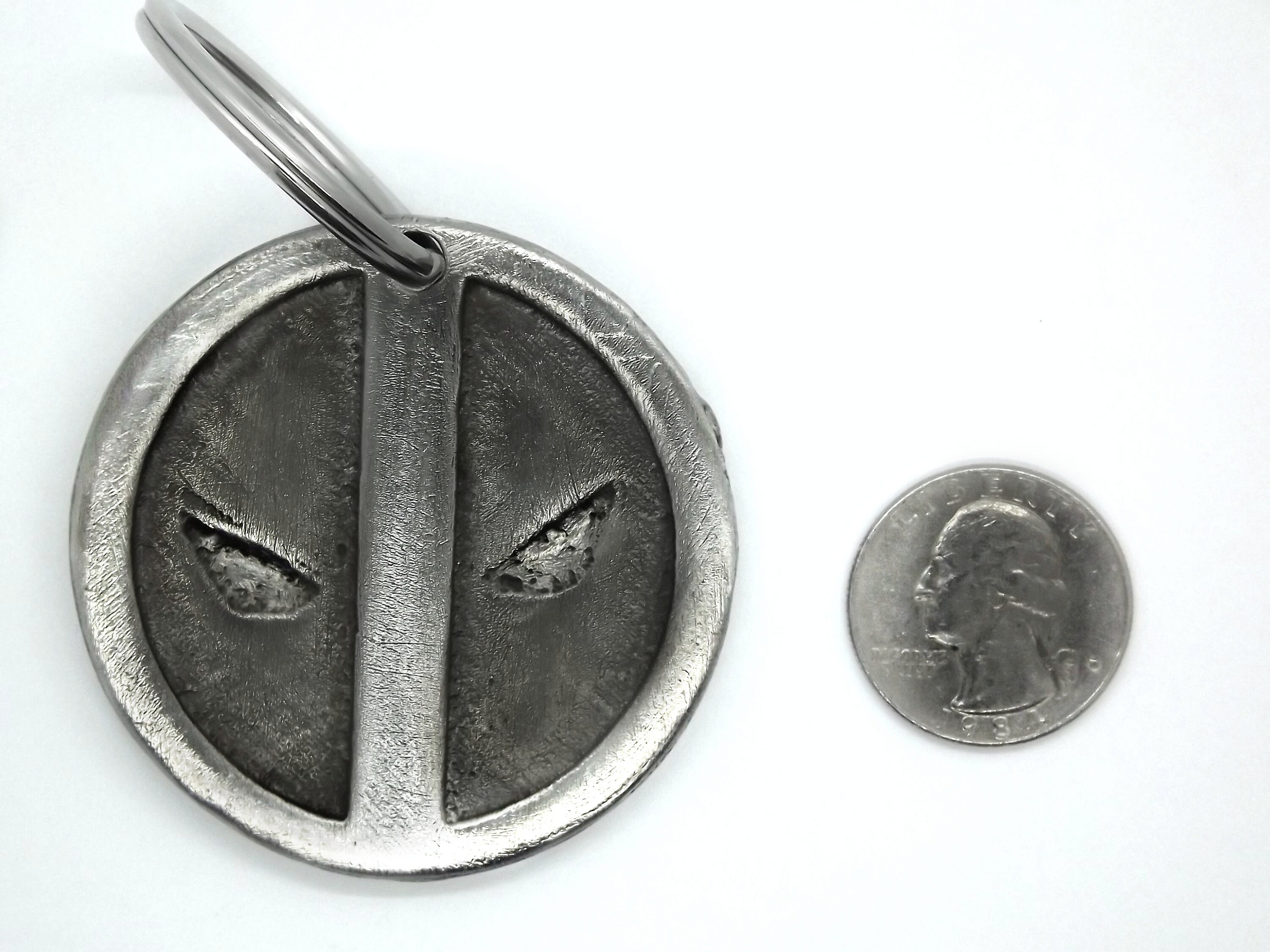 Deadpool Logo Pewter Relic Keychain Sand Casted Handmade - Etsy UK