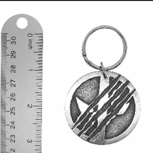 Deadpool the Wolverine Logo Pewter Distress Keychain Sand Casted ...