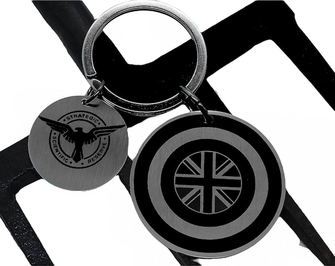 Captain Carter Union Jack Shield Custom Laser Engraved Keychain Peggy ...