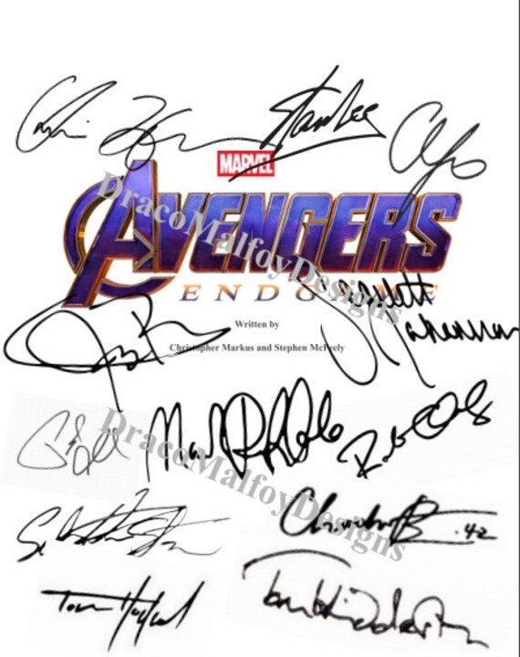 Avengers endgame script signed front page | Etsy