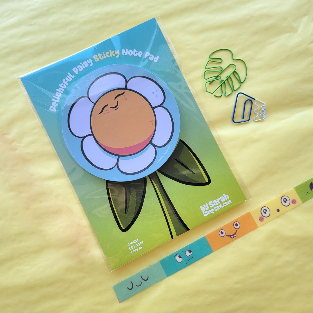 Daisy Sticky Notepad Cute Flower Sticky Notes Cute Flower - Etsy