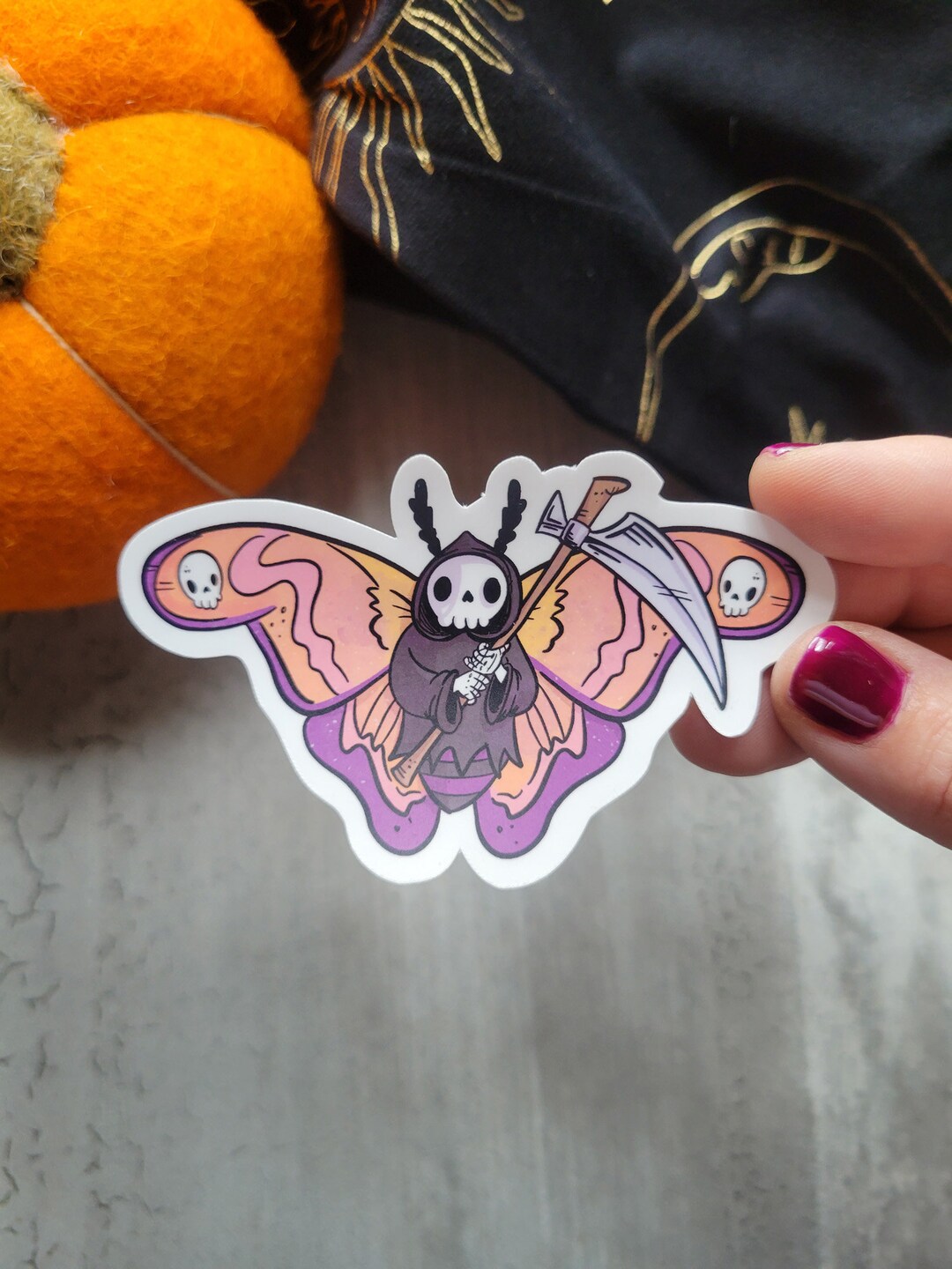 Death Moth Sticker Grim Reaper Sticker Spooky Cute Sticker Laptop ...
