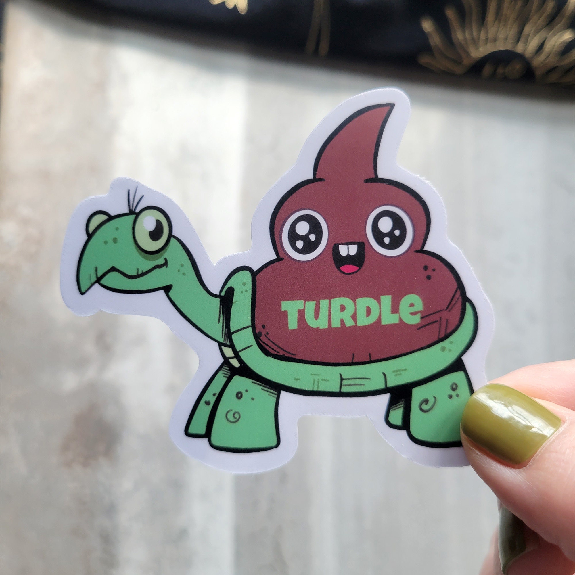 Poop Emoji Sticker Turtle Sticker Funny Poo Sticker - Etsy
