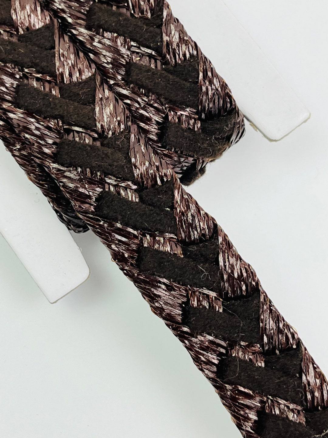 RESTSTÜCK Vintage Straw Border Made of Ravello and Felt, Color Brown - Etsy