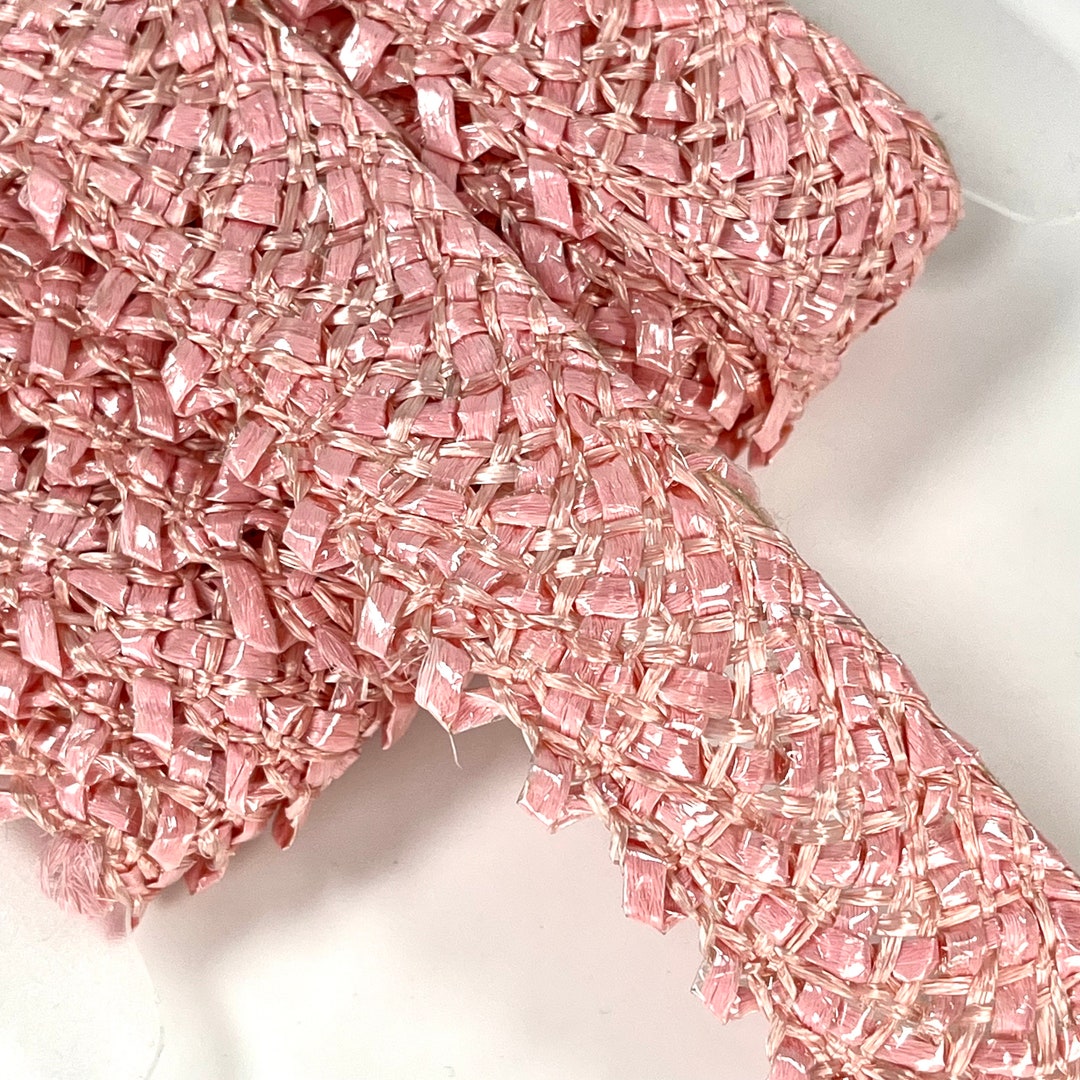 Vintage Straw Border Pink 30 Mm - Etsy