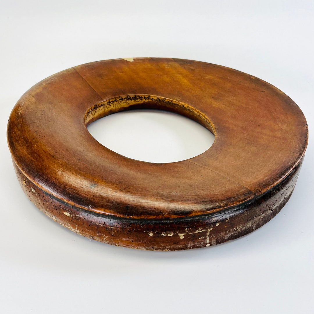 Hat Shape Brim Shape Made of Wood Vintage Hatblock Head Circumference ...