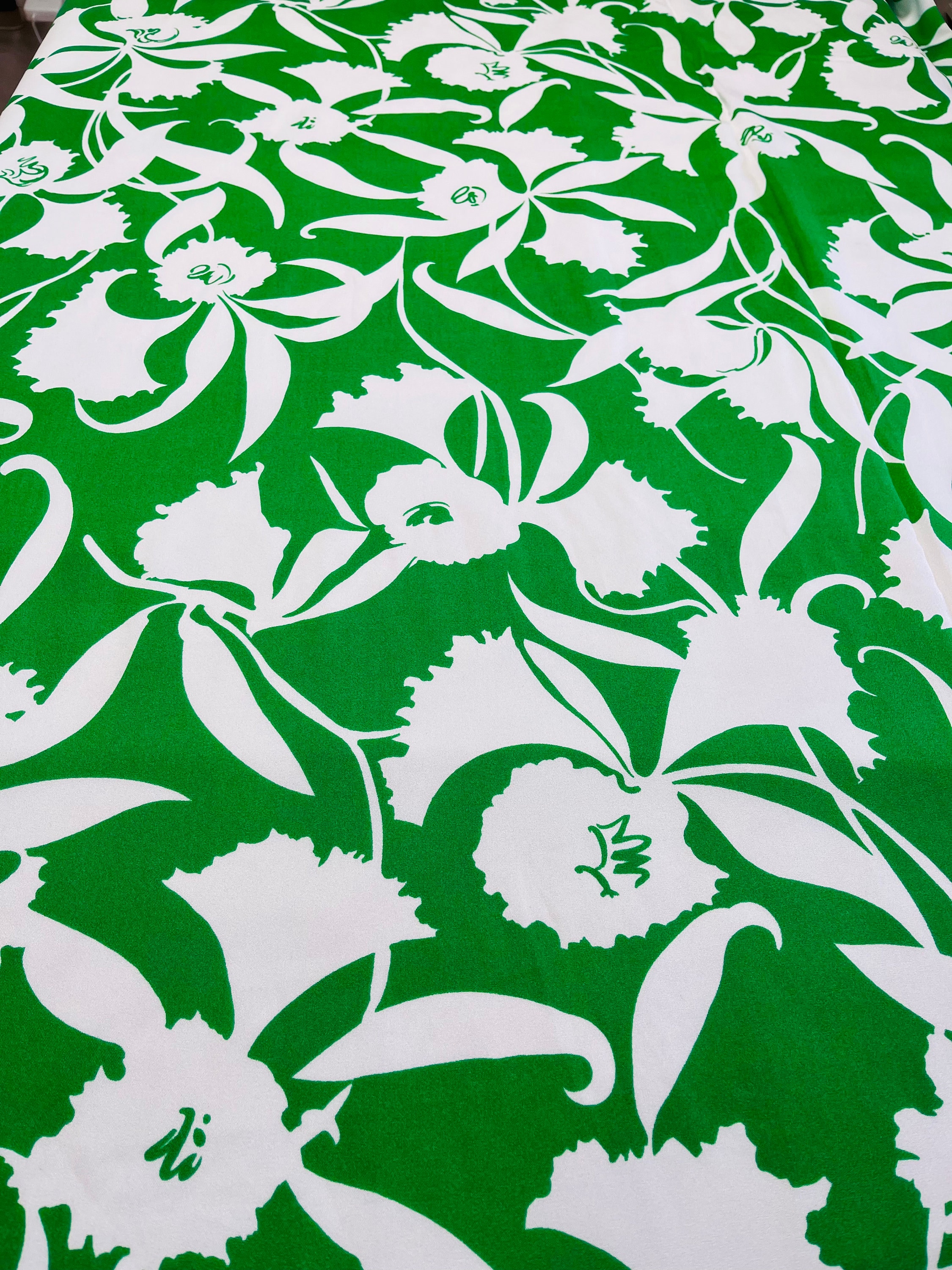 Vintage Fabric Green With Floral Pattern - Etsy