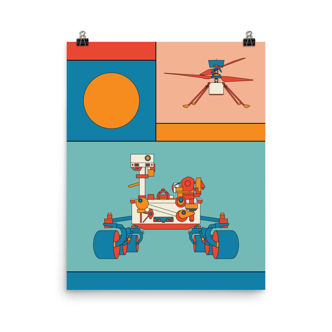 Mars 2020 - Perseverance & Ingenuity Poster 16x20 In - Etsy