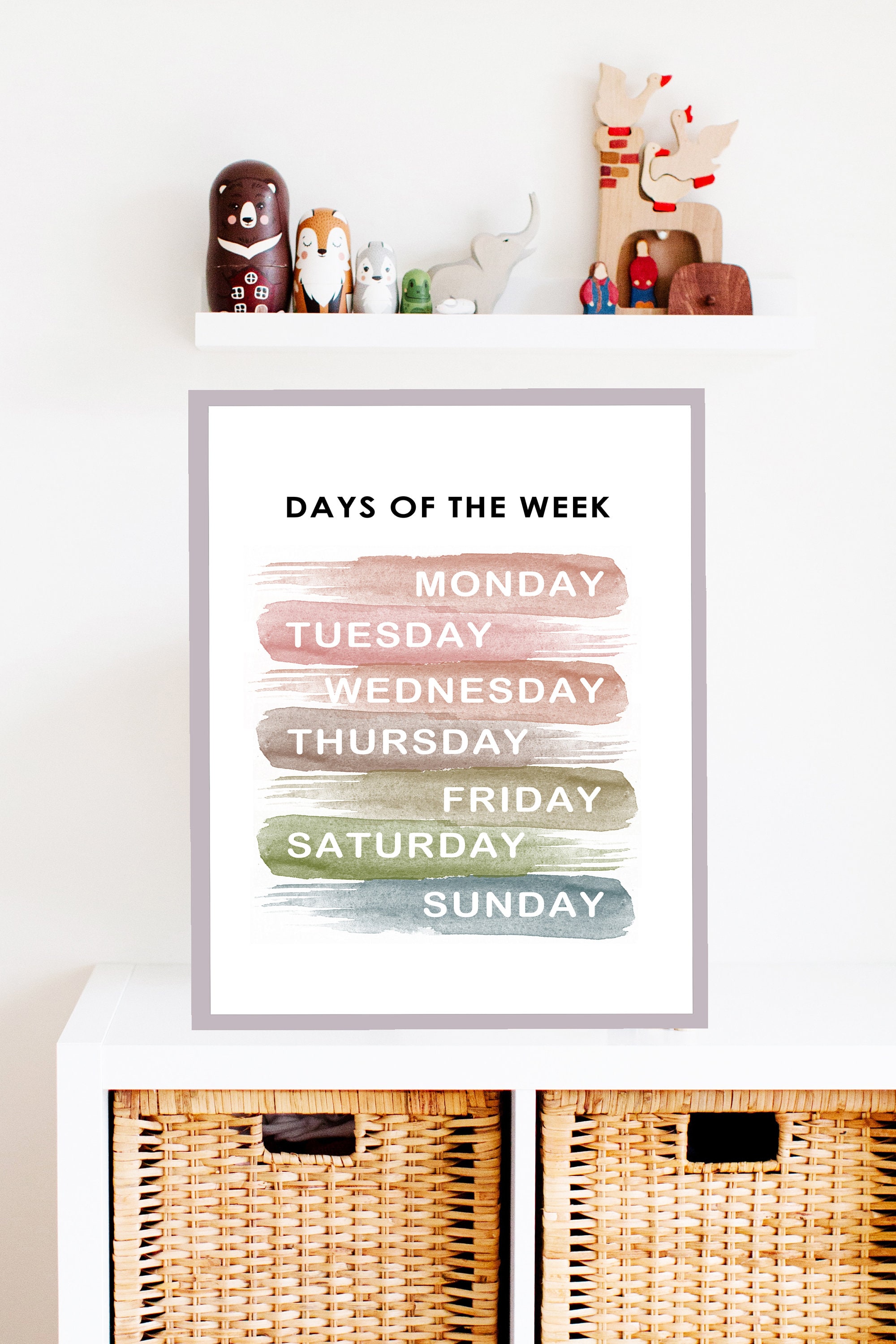Days of the Week Printable, Rainbow Classroom Decor (digital Download ...