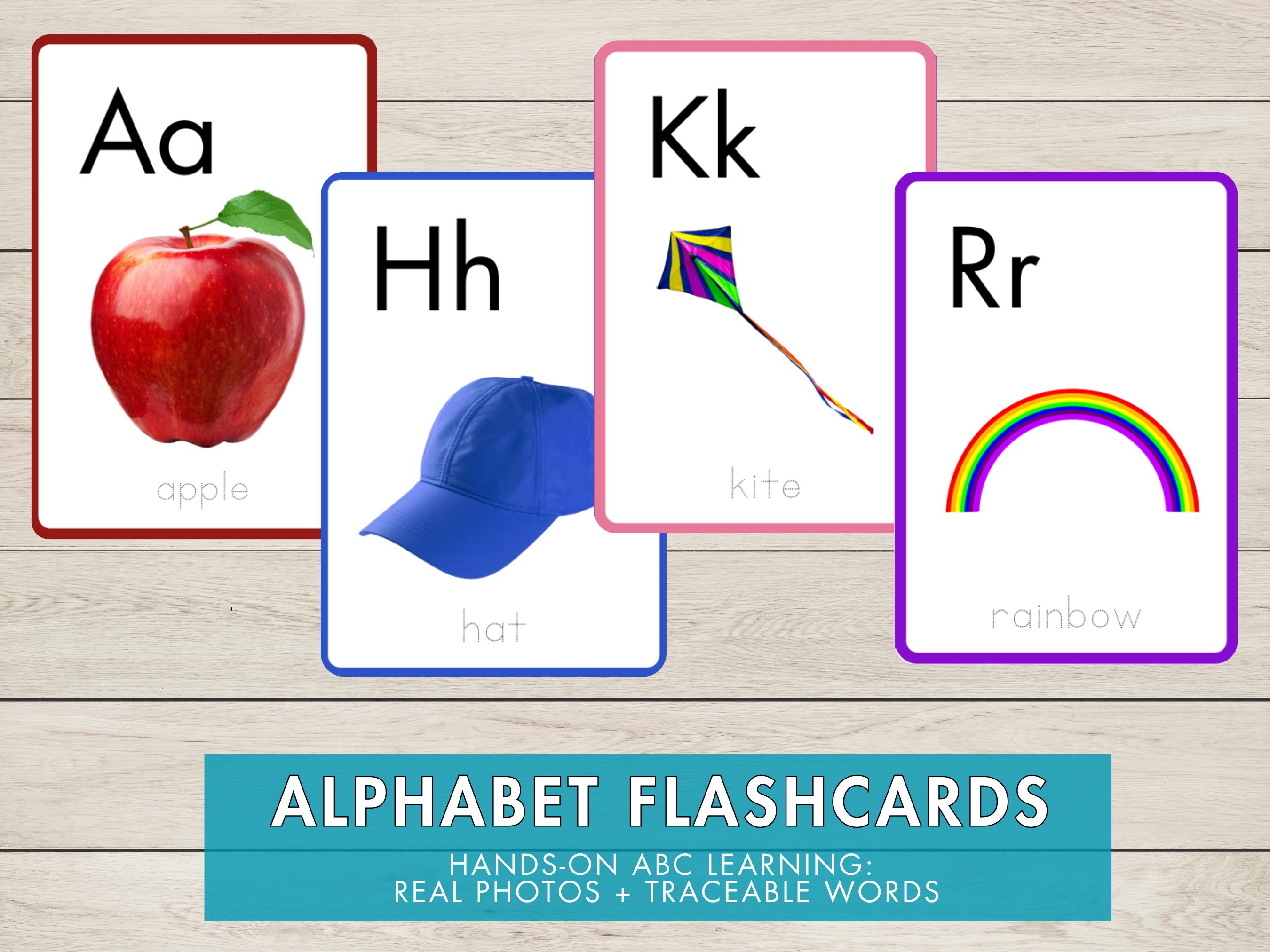 Alphabet Flashcards, ABC Tracing Flashcards, Montessori ABC Cards, ABC ...