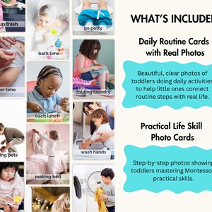 Toddler Daily Routine Cards, Life Skills Prints, Real Photos ...