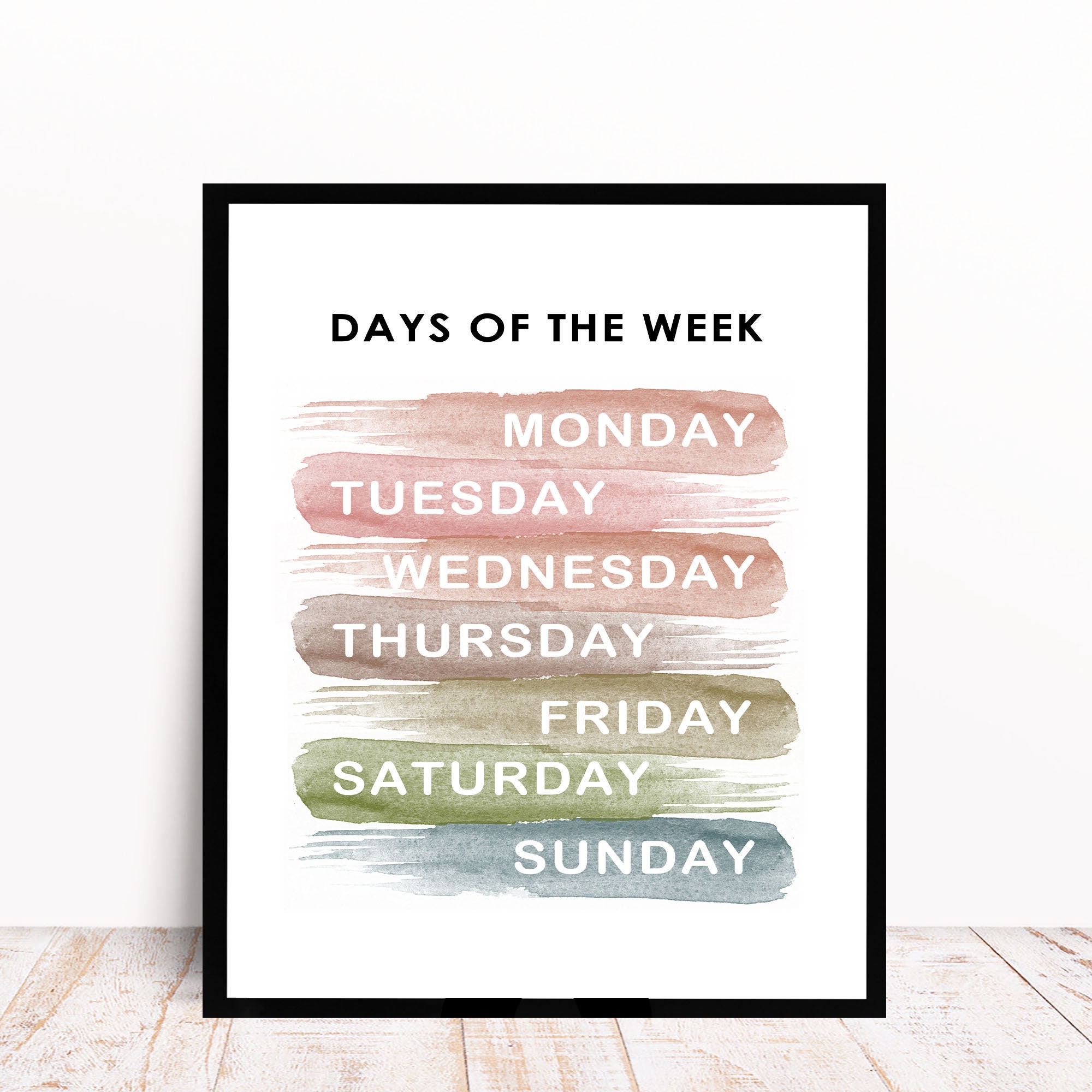 Days of the Week Printable, Rainbow Classroom Decor (digital Download ...