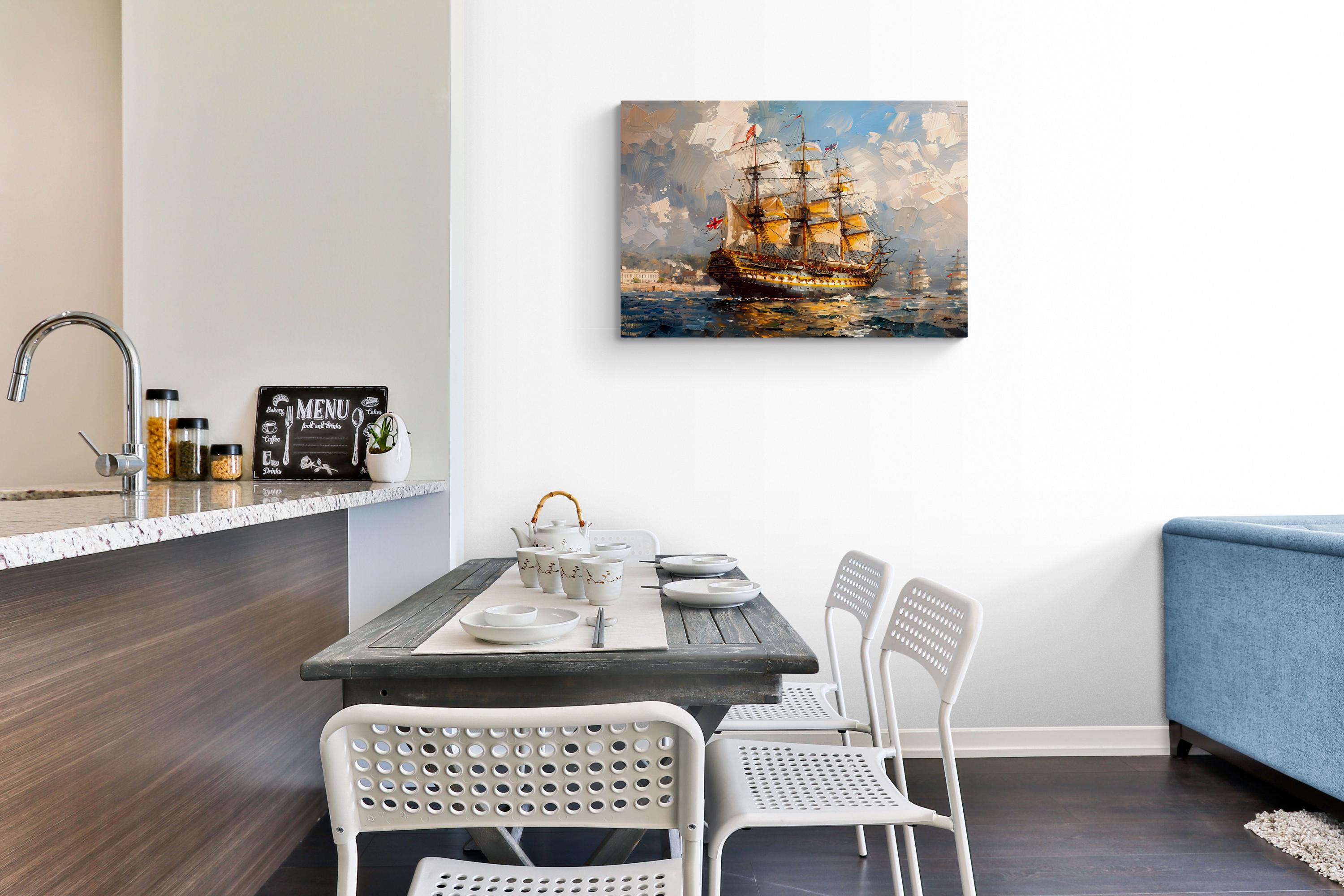 HMS Victory Sail Ship Canvas Picture Print Framed Wall Art - Artist ...