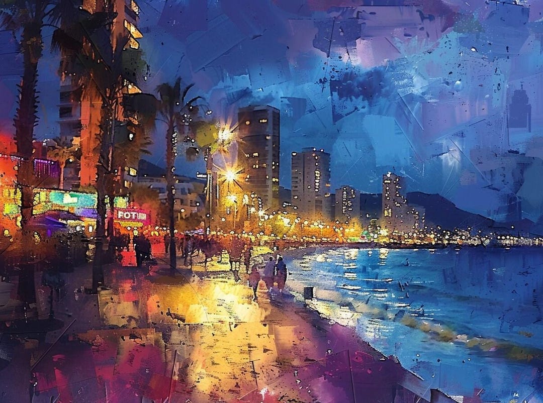 Benidorm Canvas Picture Print Framed Wall Art - Etsy UK