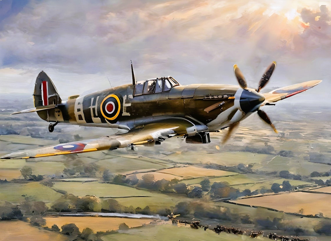 Spitfire Aircraft Canvas Print – WW2 Battle of Britain Wall Art ...