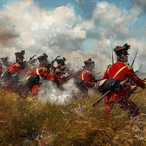 Battle of Waterloo Canvas Picture Print Framed Wall Art - Artist ...