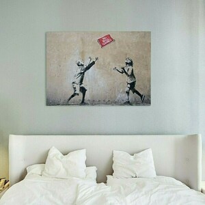 Banksy No Ball Games Framed Canvas Picture Print Wall Art E8 - Etsy