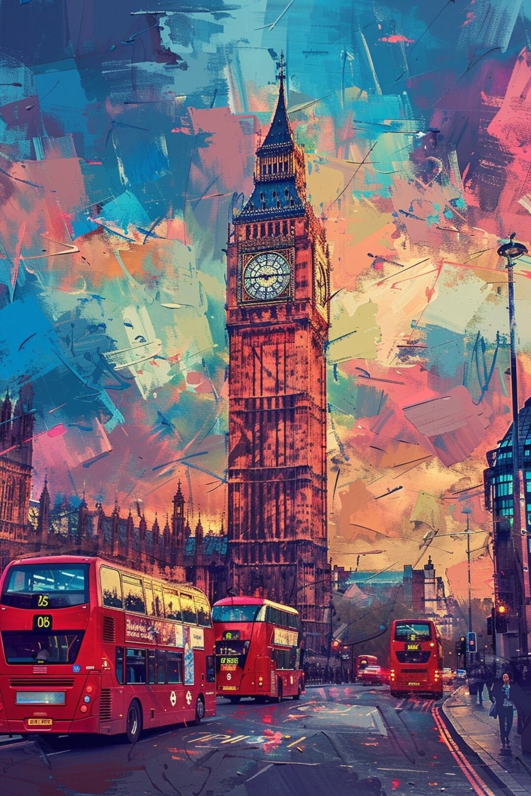 London Big Ben Red Bus Canvas Picture Print Framed Wall Art - Etsy