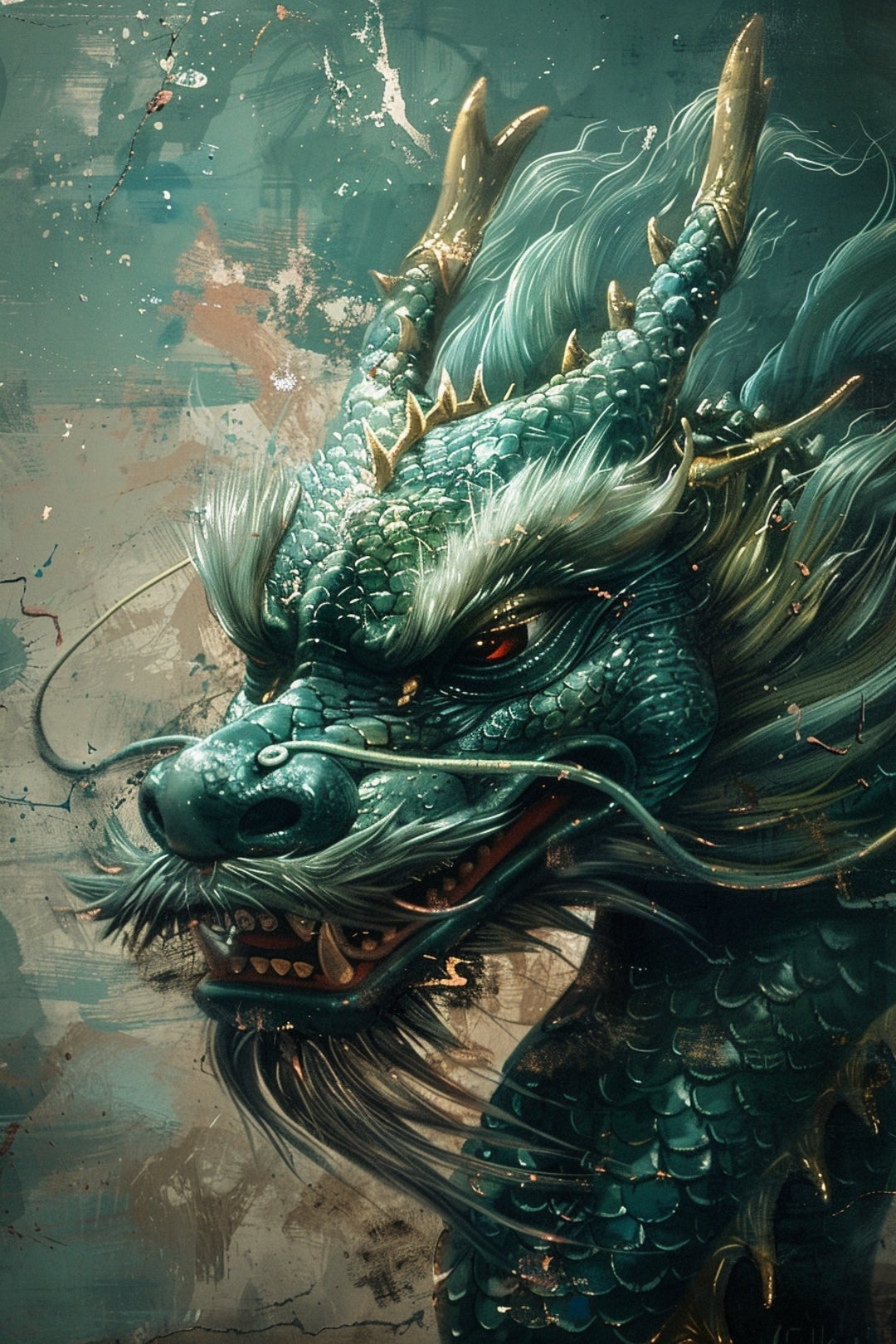 Chinese Dragon Canvas Picture Print Framed Wall Art - Etsy