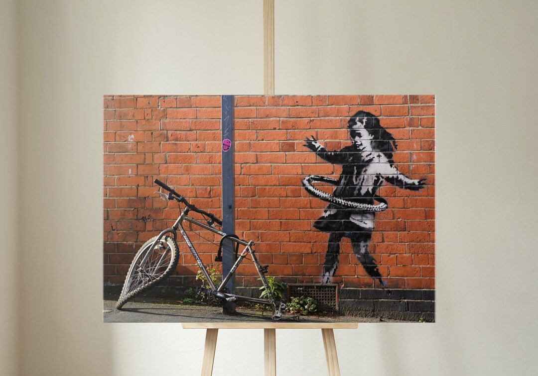 Banksy Hula Bicycle Girl Framed Canvas Picture Print Wall Art - Etsy