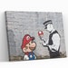 Banksy Super Mario and Policeman Framed Canvas Picture Print Wall Art ...