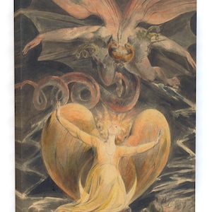 William Blake Red Dragon Clothed With Sun Framed Canvas Picture Print ...