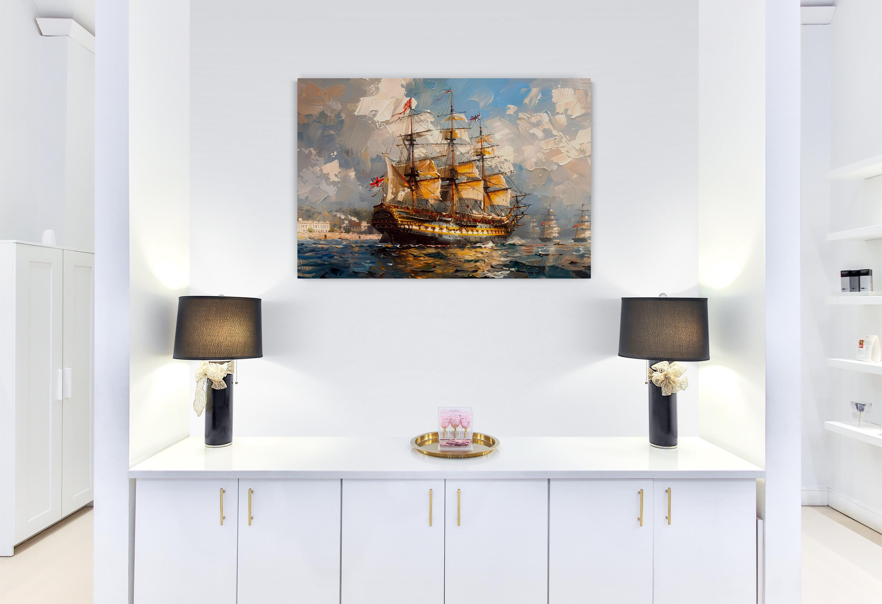 HMS Victory Sail Ship Canvas Picture Print Framed Wall Art - Artist ...