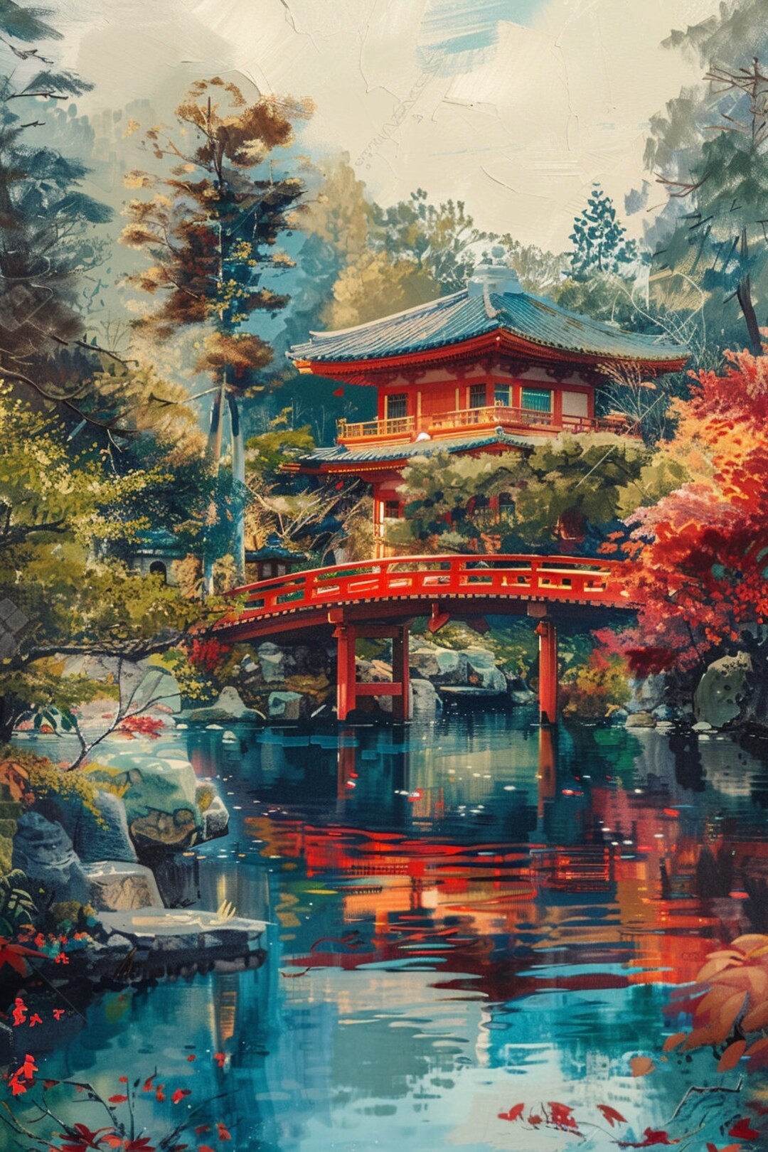 Japanese Zen Garden Temple Canvas Picture Print Framed Wall Art - Etsy