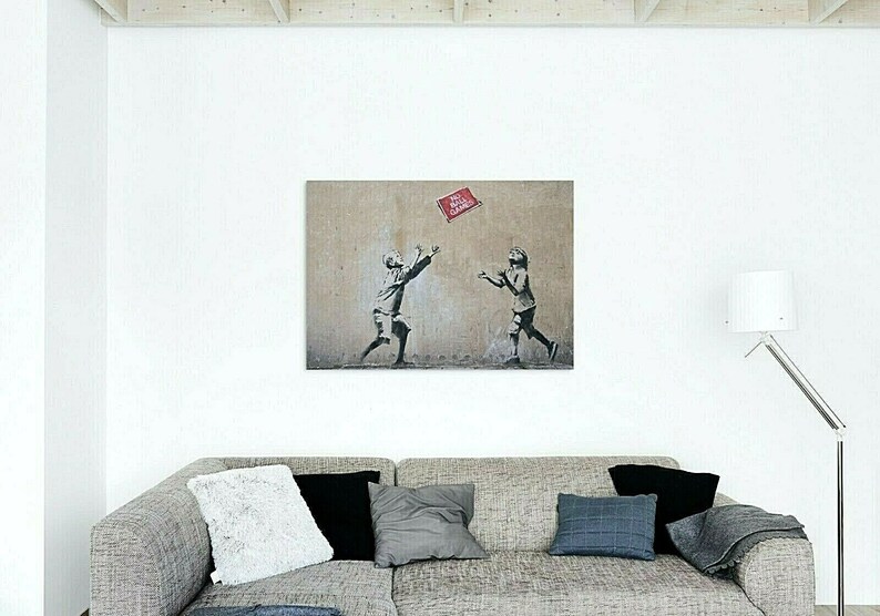 Banksy No Ball Games Framed Canvas Picture Print Wall Art E8 - Etsy