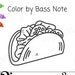 Taco BASS Clef Notes Color by Number- Learn the Bass Clef Notes. Piano ...