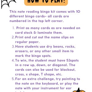 Halloween Music Notes Bingo: Treble and Bass Clef Notes Review (digital ...