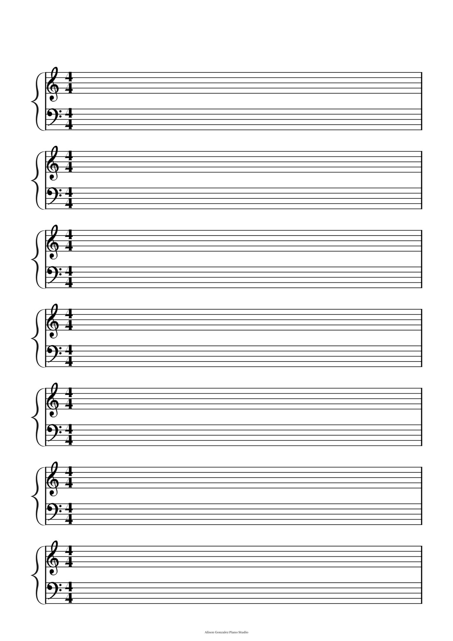 Blank Sheet Music: Printable Staff Paper (digital Download) - Etsy