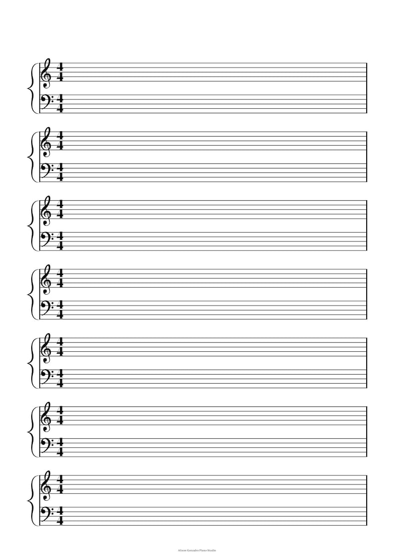 Blank Sheet Music: Printable Staff Paper (digital Download) - Etsy