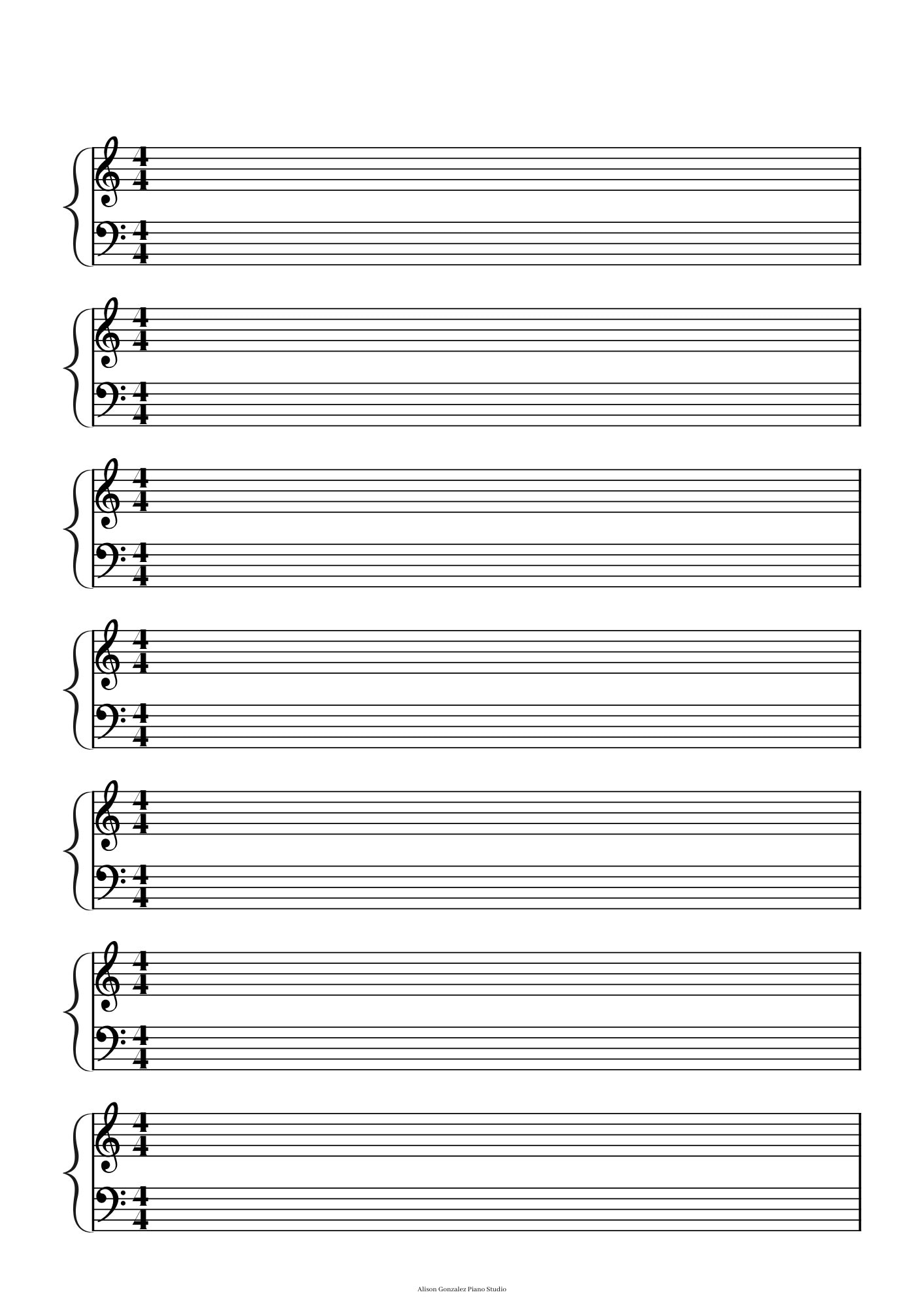 Blank Sheet Music: Printable Staff Paper (digital Download) - Etsy