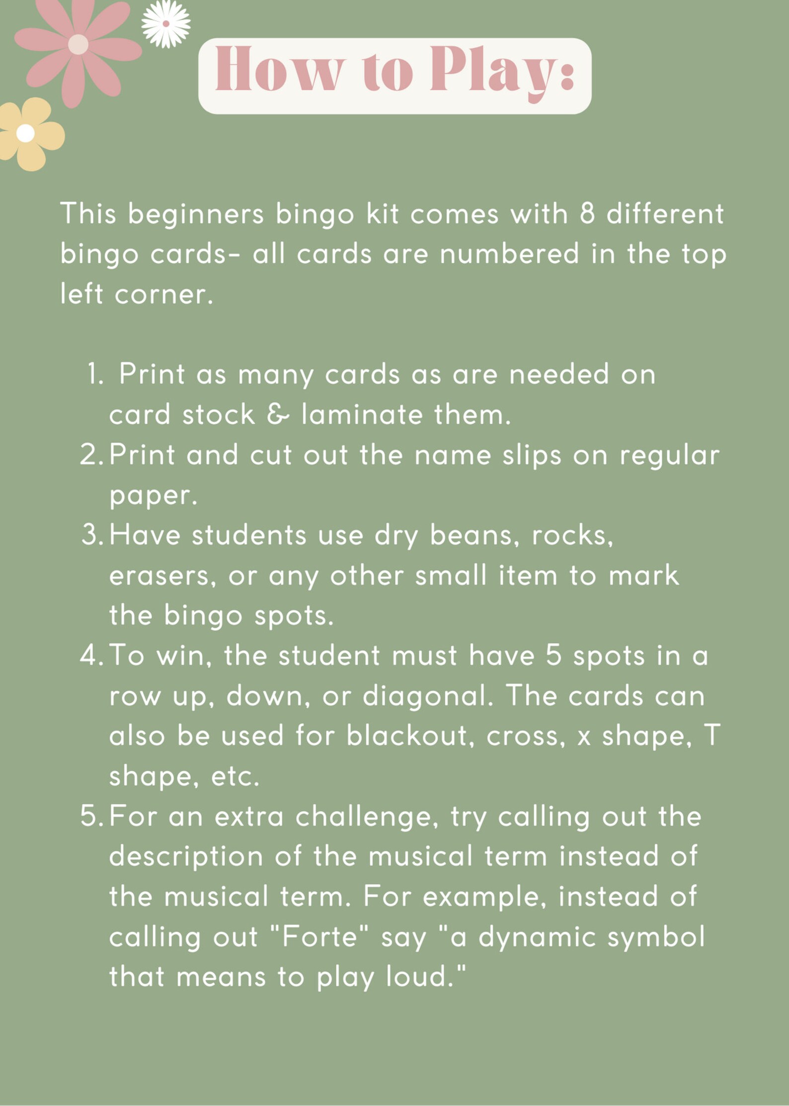 Beginner Music Bingo: Level 1, Keyboard & Staff (digital Download) - Etsy