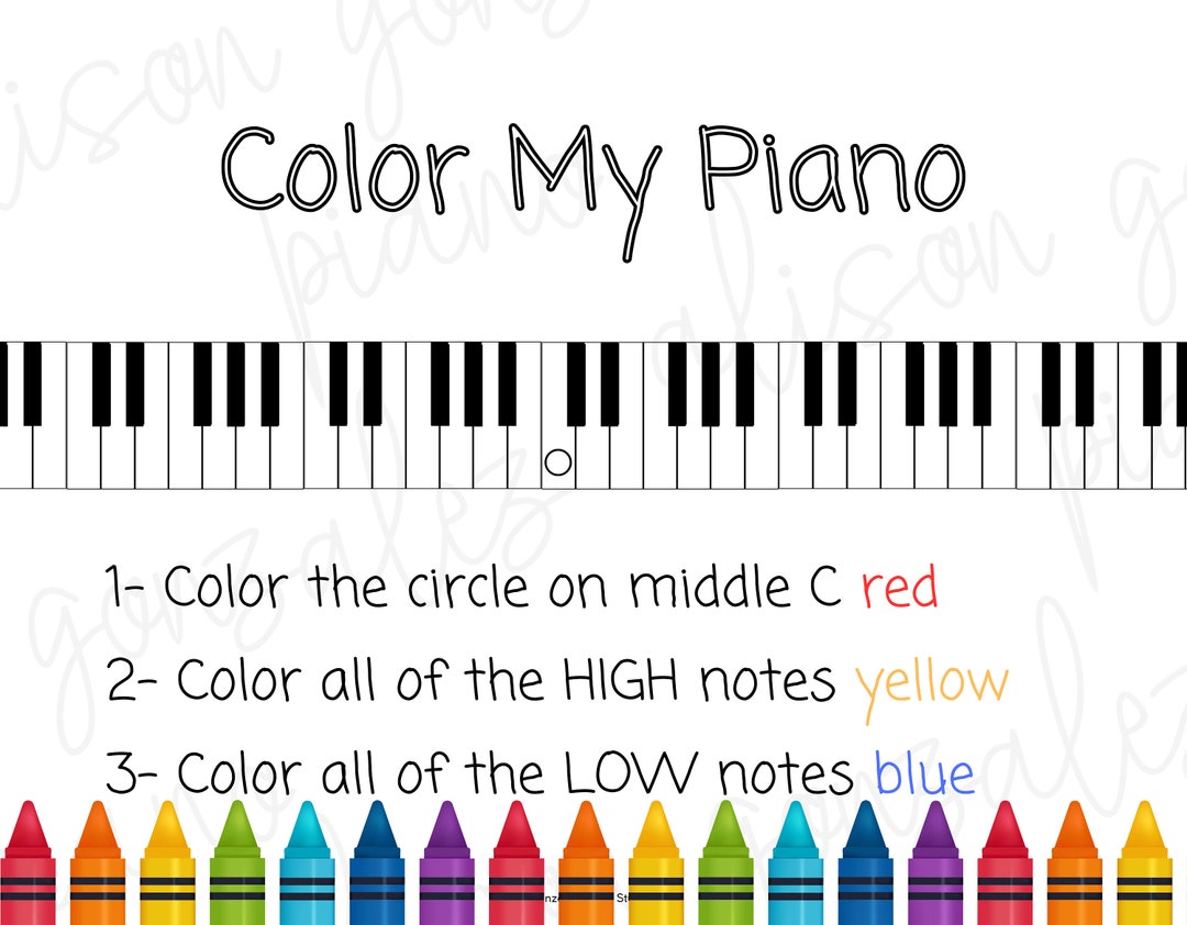 Primer PRESTAFF Color My Piano- Music Piano Lessons Tool. DIGITAL ...